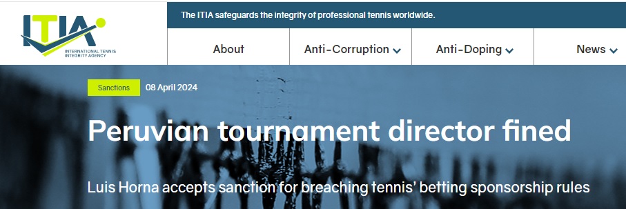 ITIA SANCIONA A LUIS HORNA CON SEIS MESES DE SUSPENSIÓN CONDICIONAL POR ...